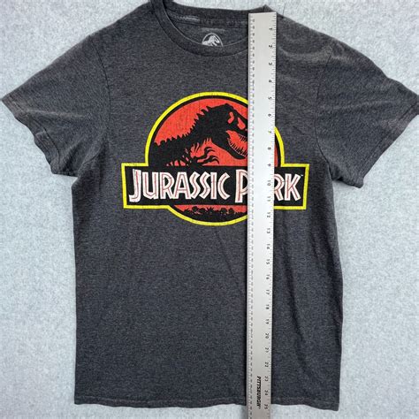 Jurassic Park Mens Gray Logo Short Sleeve Crew Neck Gem