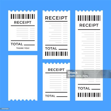 Receipts Bill Invoice Paper Check Concepts Vector Receipts Set Stock
