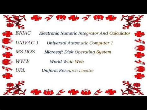 A To Z Computer Related Words Full Forms With Abbreviations Part