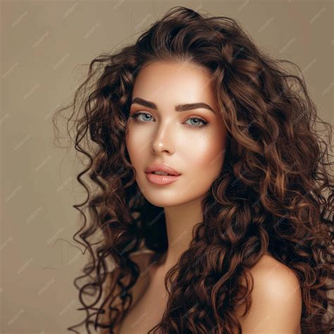 Arafed Woman With Long Curly Hair And Blue Eyes Posing For A Picture
