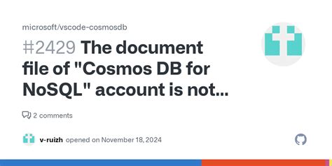 The Document File Of Cosmos Db For Nosql Account Is Not Saved By