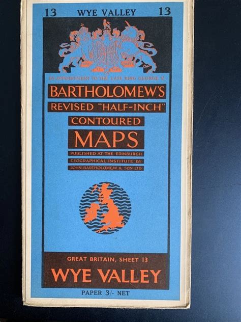 Vintage Paper Map Of Wye Valley Wales Vgc Monmouth Hereford
