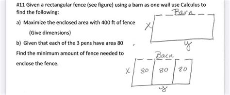 Solved Given A Rectangular Fence See Figure Using A Chegg