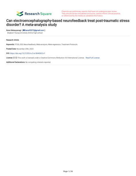 Pdf Can Electroencephalography Based Neurofeedback Treat Post