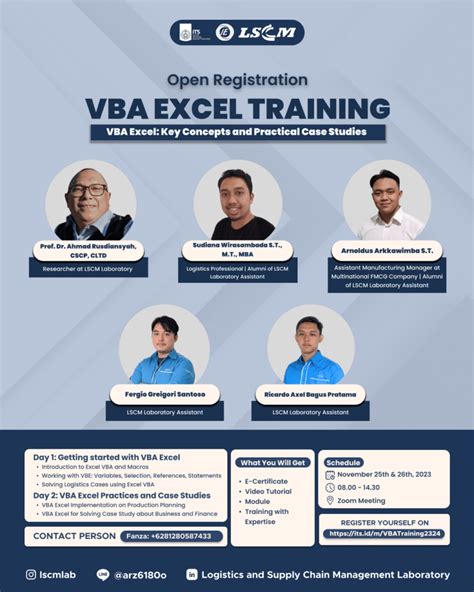Pendaftaran Terbuka Vba Excel Training Institut Teknologi Sepuluh