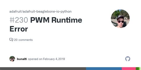 Pwm Runtime Error · Issue 230 · Adafruitadafruit Beaglebone Io Python