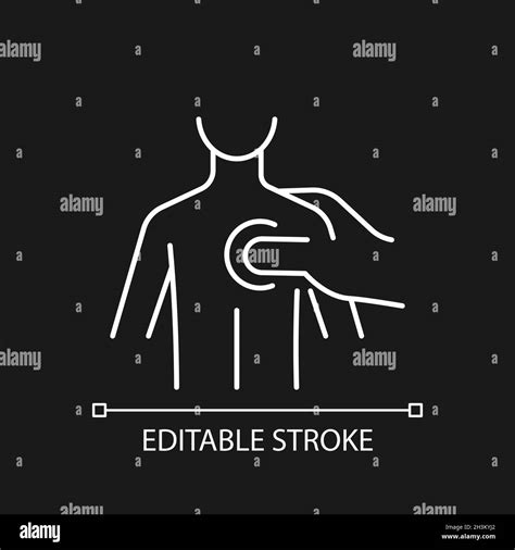 Trigger Points Massage White Linear Icon For Dark Theme Stock Vector