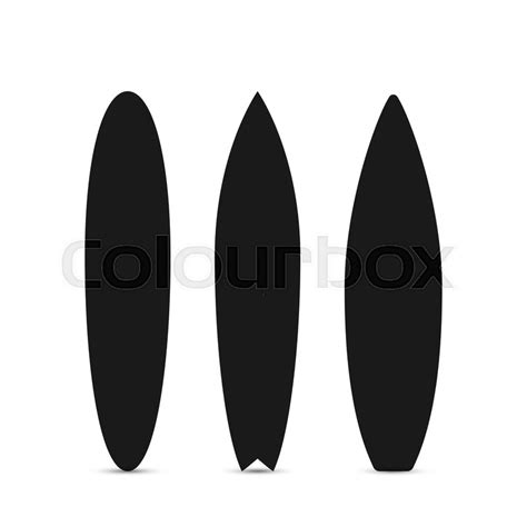 Surfboard Set Black Silhouette Of Stock Vector Colourbox