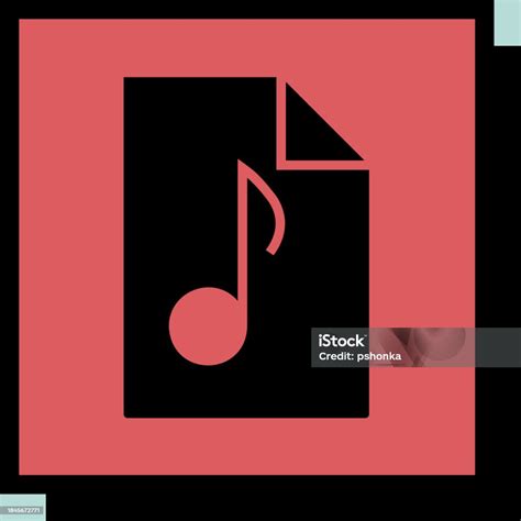 Music File Vector Isolated Neobrutalism Icon Stock Illustration Download Image Now Document