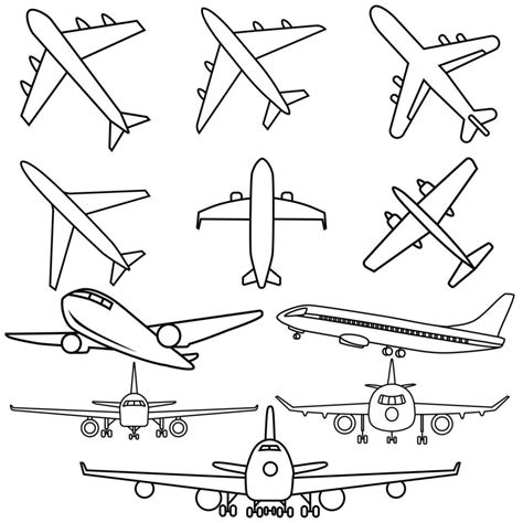 Aircraft Icon Vector Set Airplane Illustration Sign Collection Plane Symbol Or Logo 23910912