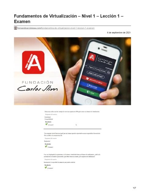 Fundamentos De Virtualización Nivel 1 Lección 1 Examen Pdf Virtualización Máquina Virtual
