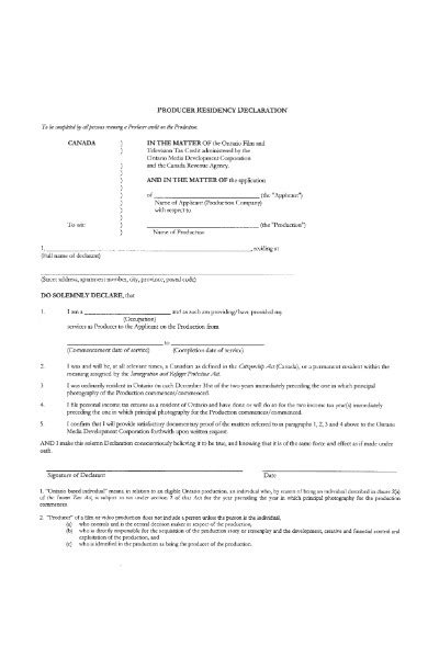 Free 40 Residency Declaration Forms Download How To Create Guide Tips