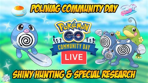 Poliwag Community Day Shiny Hunting And Special Research Live Pokemon