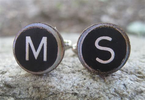 Typewriter Key Cufflinks Choose Your Letters Wood Wedding Groomsmen T Dad Custom Orders