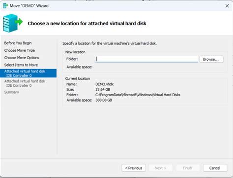 Hyper V Move Vhdx Virtual Harddisk To Another Location