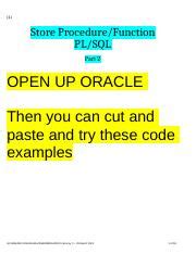 Les Plsql Part Docx Store Procedure Function Pl Sql Part Open