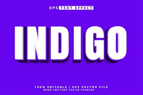 Premium Vector Indigo Text Effect Vector With Background