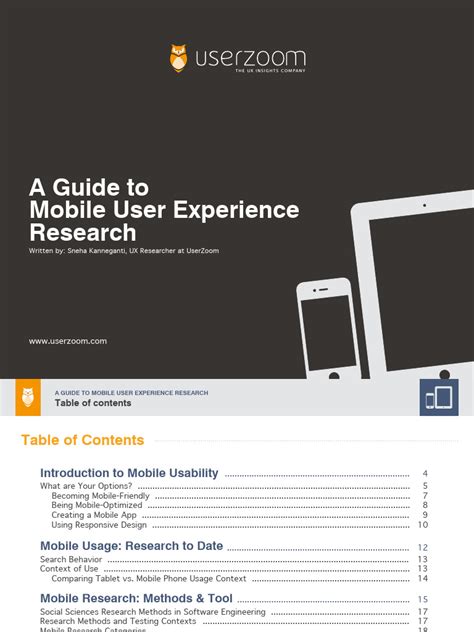 Guide To Mobile Ux Research Pdf Usability Mobile App