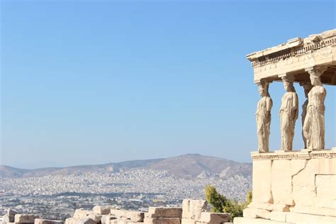 Grecian Architecture 列 厄瑞克忒翁神廟 古典 古希臘 古老的 地中海 地標 大理石 天際線 女像柱