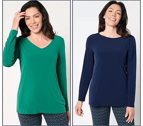 Susan Graver Modern Essentials Set Of 2 Liquid Knit Tops