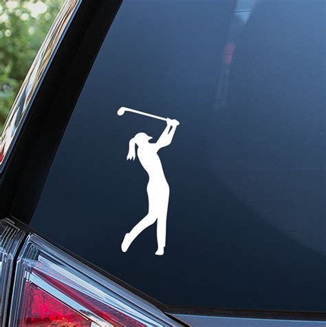 Female Golfer Sticker For Car Window Bumper Or Laptop Free Shipping