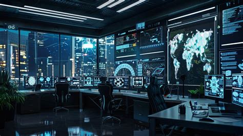 A Modern Marketers Office With Screens Displaying Ai Algorithms