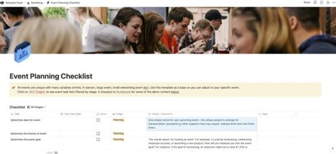 Notion Event Planning Templates Inspiration Productivity For Everyone