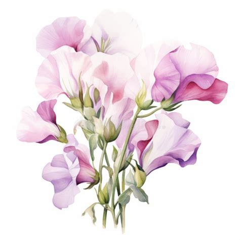 Sweet Pea Watercolor Bouquet Stock Illustrations 134 Sweet Pea