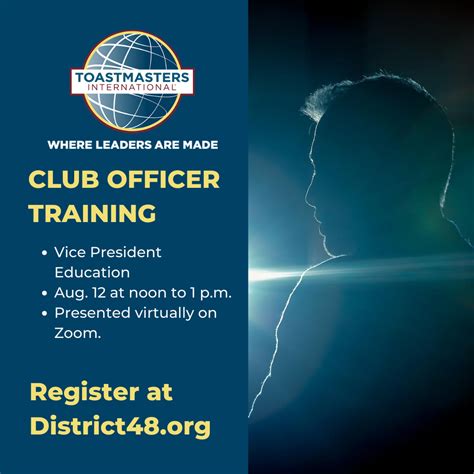 Club Officer Training VP Education Toastmasters District 48