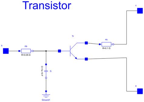 Modelica Electricalanalogexamplesutilitiestransistor