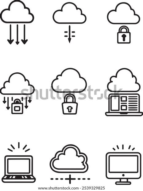 Set Different Type Datacloud Backup System Stock Vector Royalty Free 2539329825 Shutterstock