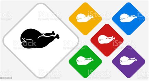 요리 새 컬러 다이아몬드 벡터 아이콘 가금류에 대한 스톡 벡터 아트 및 기타 이미지 가금류 검은색 노랑 Istock
