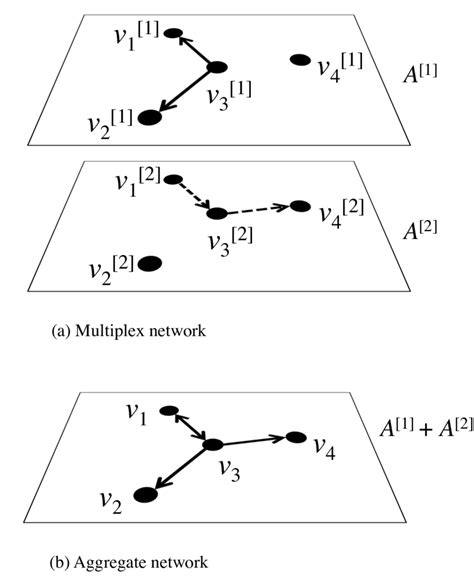 18 diagram showing a a two layer multiplex network containing four