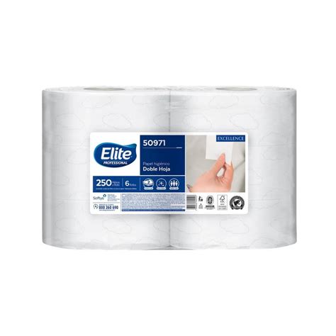 Papel Higienico 250mt 06 Unid Jumbo Extra Blanco Doble Hoja 50971 Elite