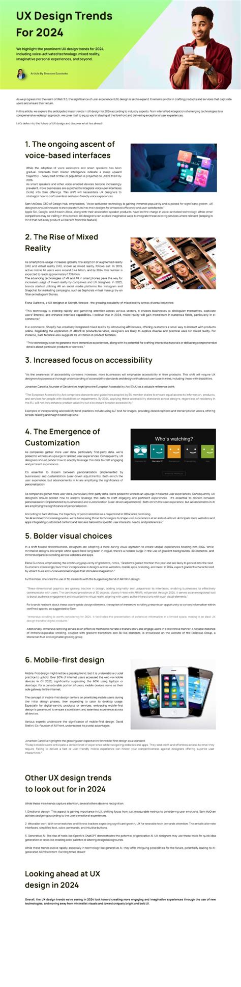 blossom ezeokeke on linkedin ux design trends article by blossom