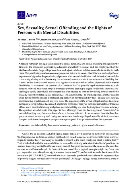 Pdf Sex Sexuality Sexual Offending And The Rights Of Persons With