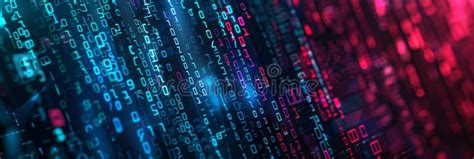 Futuristic Digital Matrix With Light Streams Data Code Technology