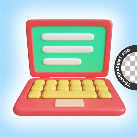 Premium Psd Laptop D Illustration Icon