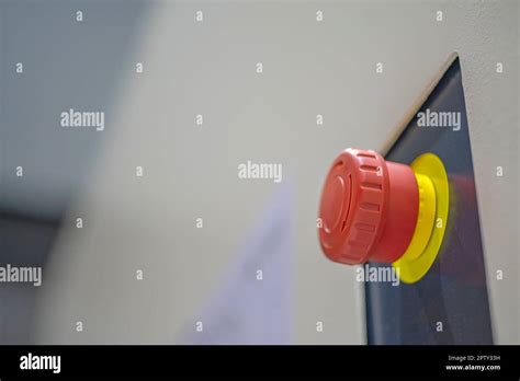 Emergency Button Stop Red Off Safety Control Stock Photo Alamy
