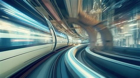 Premium Ai Image Abstract Blurred Background Of Highspeed Train