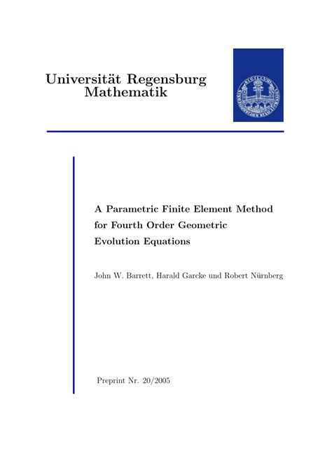 Pdf A Parametric Finite Element Method For Fourth Order Geometric Evolution Equations