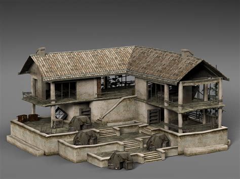 Abandoned House 3d Model 15 3ds Fbx Obj Max Free3d