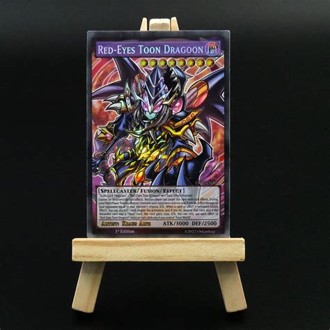 Red Eyes Toon Dragoon Full Art Orica Card Dark Magician Red Etsy