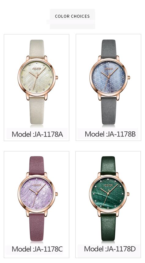 Julius Брендовые женские кварцевые часы простые повседневные кожаные часы сетчатые