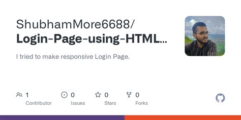 Github Shubhammore Login Page Using Html And Css I Tried To Make Responsive Login Page