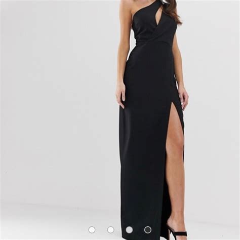 Vesper One Shoulder Maxi Dress In Black Gem