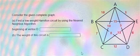Solved Consider The Given Complete Graph A Find A Chegg