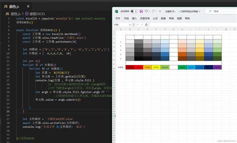 node js遍历excel彩色单元格，深入挖掘配色的秘密本文将通过node js使用exceljs模块，读取excel 掘金