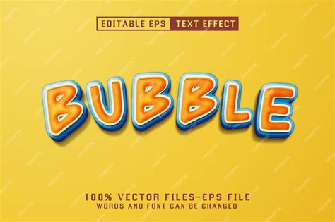 Premium Vector Bubble Editable Text Effect