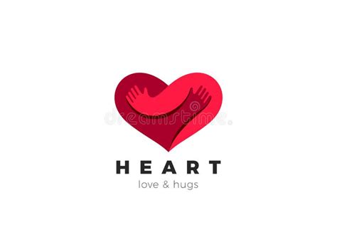Heart Love Hug Logo Hugging Hands Design Vector Template Valentines